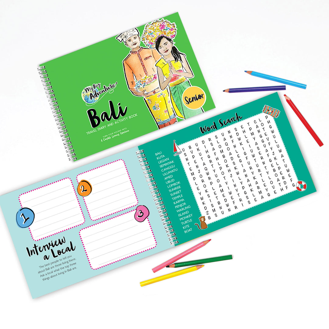 Bali Travel Diary & Activity Books Senior Edition - My Big Adventure ...