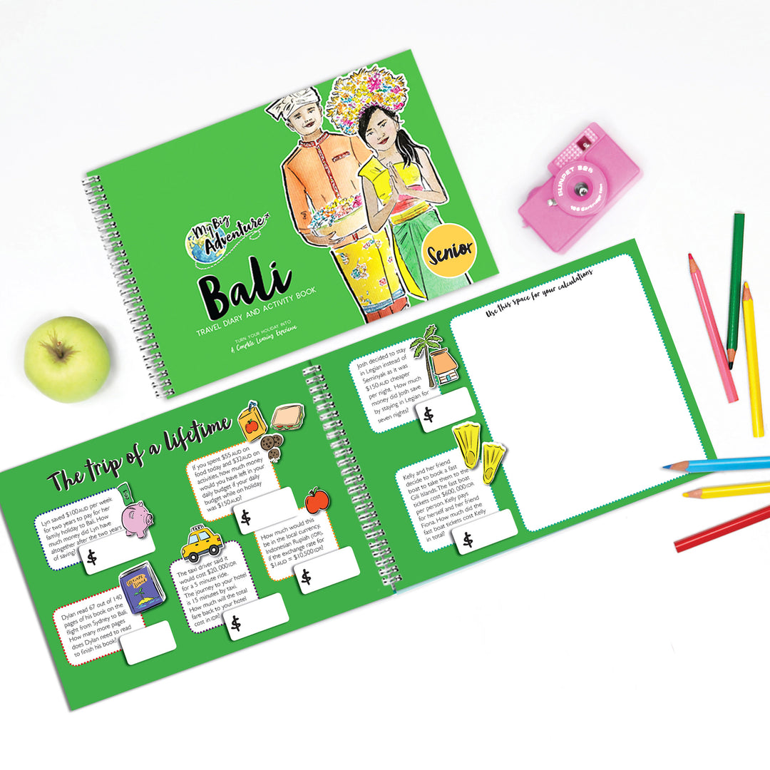 Bali Travel Diary & Activity Books Senior Edition - My Big Adventure ...
