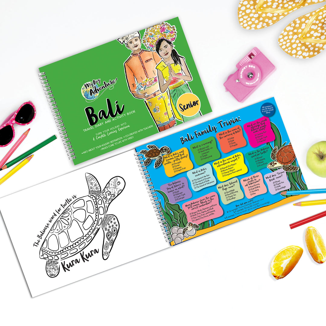 Bali Travel Diary & Activity Books Senior Edition - My Big Adventure ...