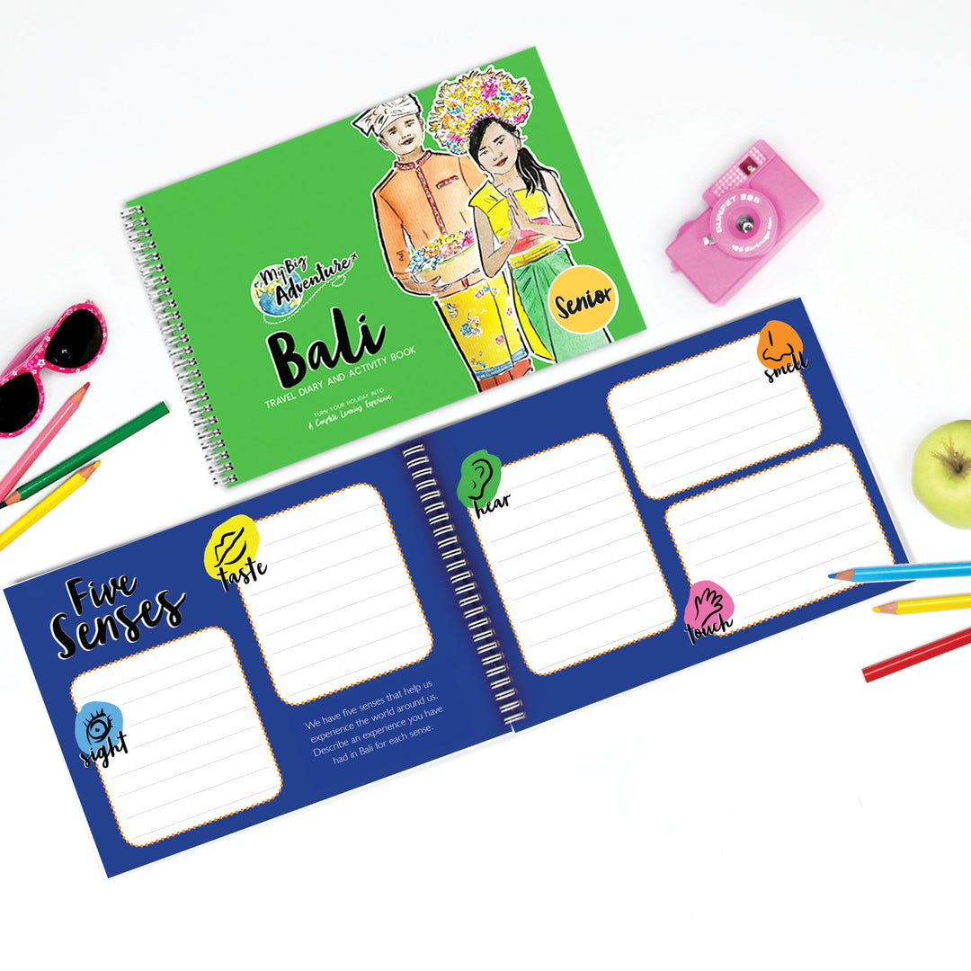 Bali Travel Diary & Activity Books Senior Edition - My Big Adventure ...