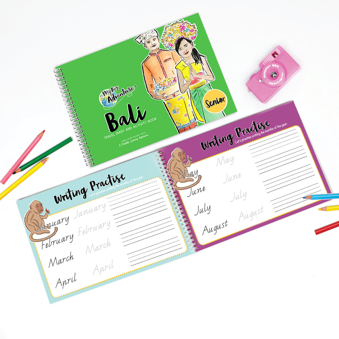 Bali Travel Diary & Activity Books Senior Edition - My Big Adventure ...