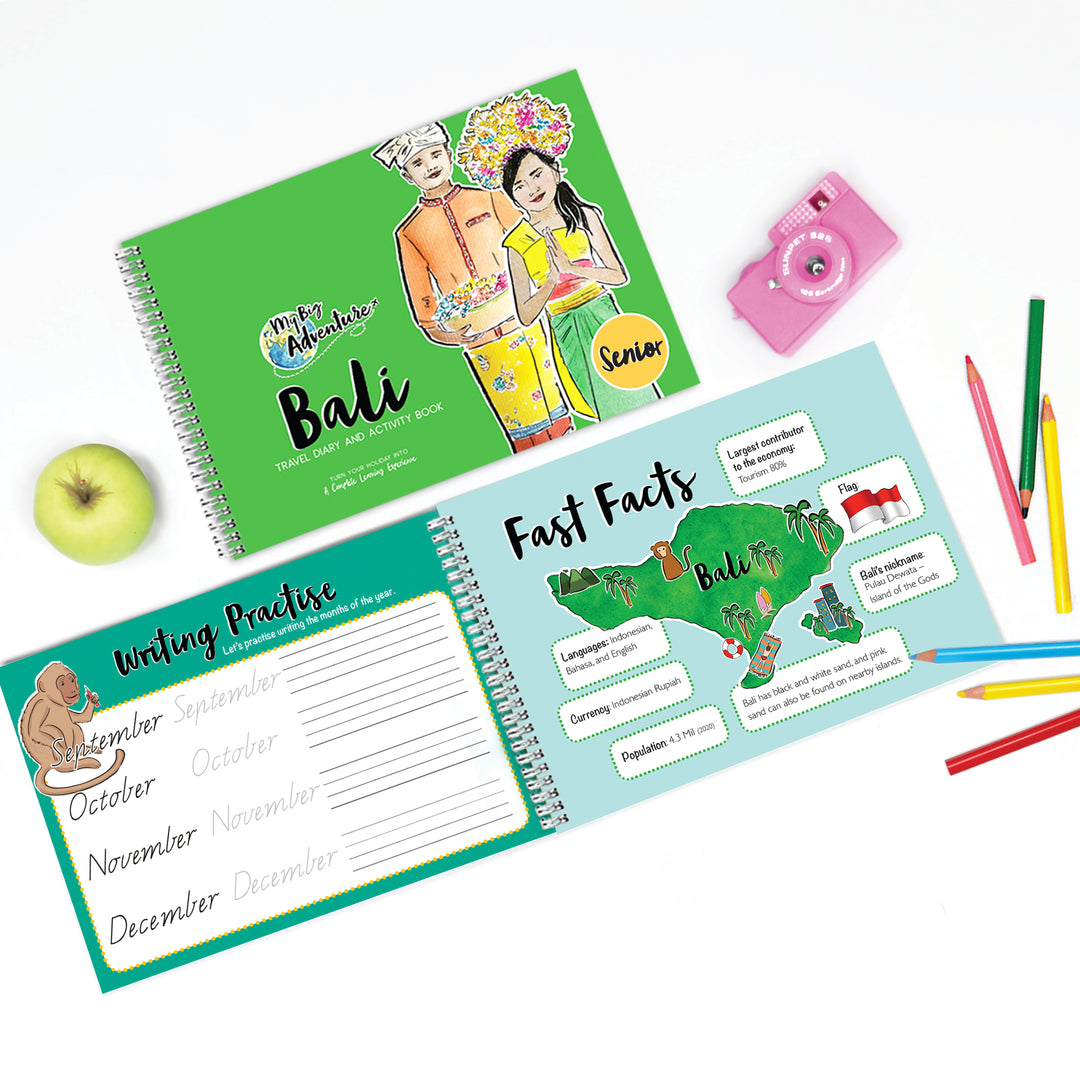 Bali Travel Diary & Activity Books Senior Edition - My Big Adventure ...