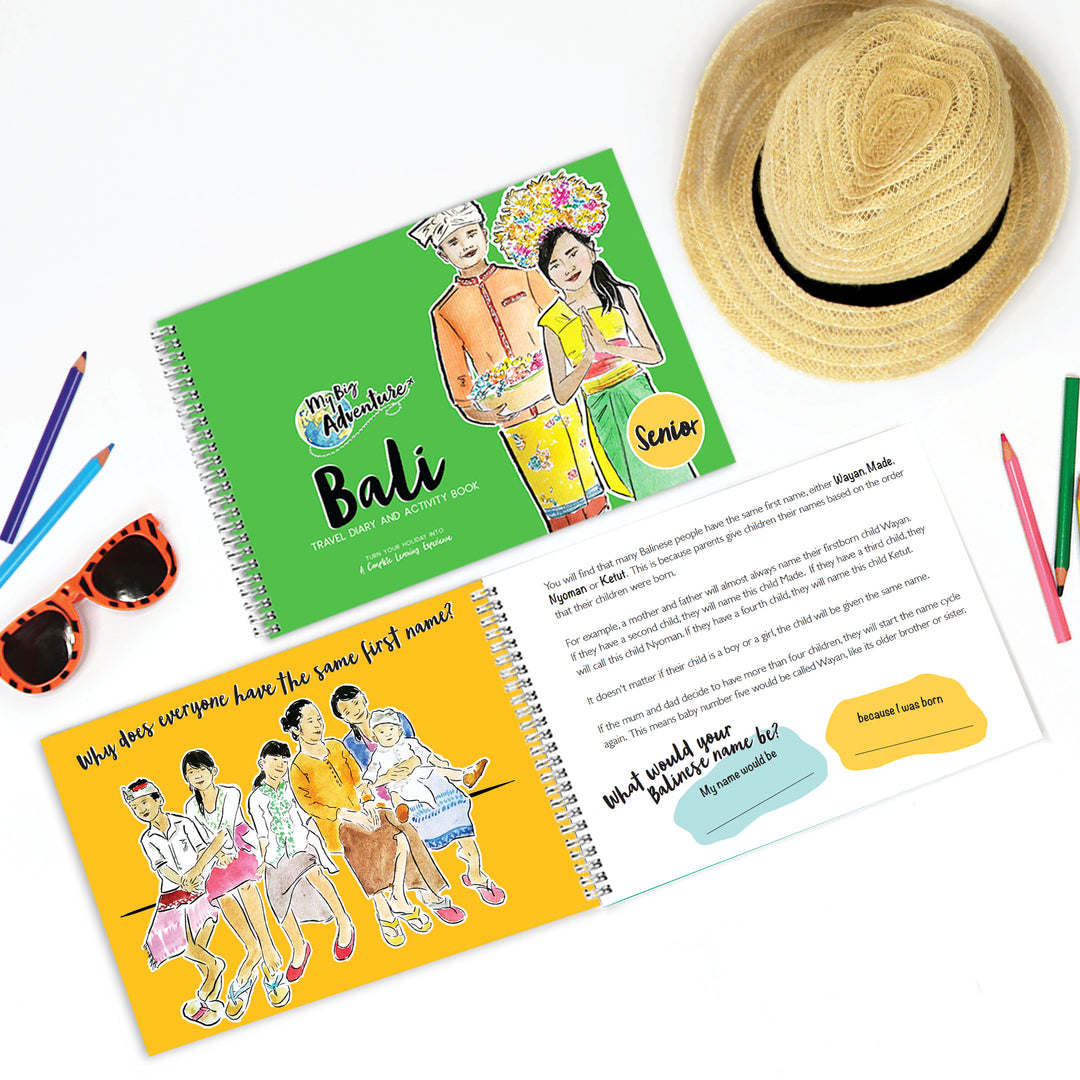 Bali Travel Diary & Activity Books Senior Edition - My Big Adventure ...
