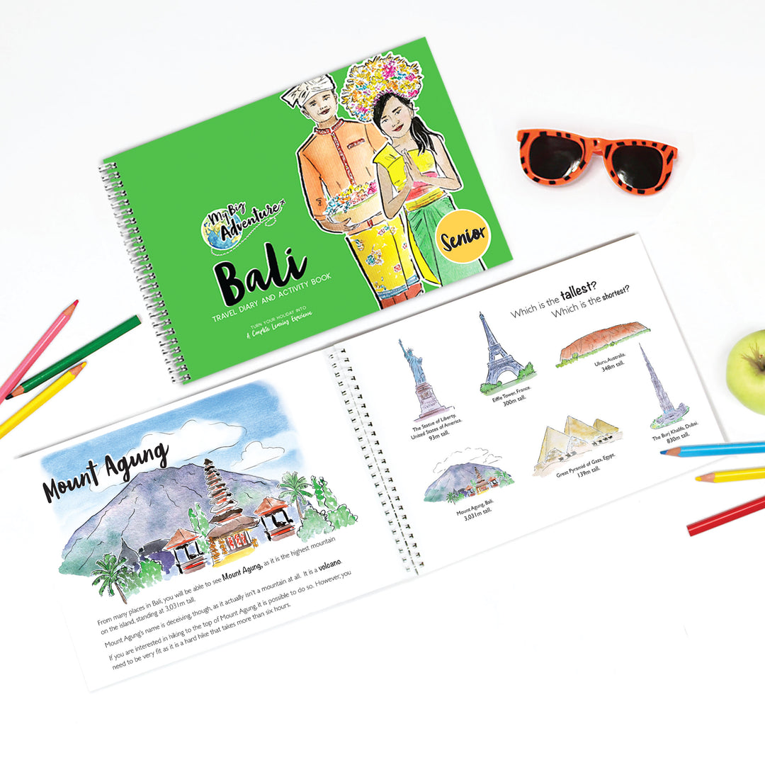Bali Travel Diary & Activity Books Senior Edition - My Big Adventure ...