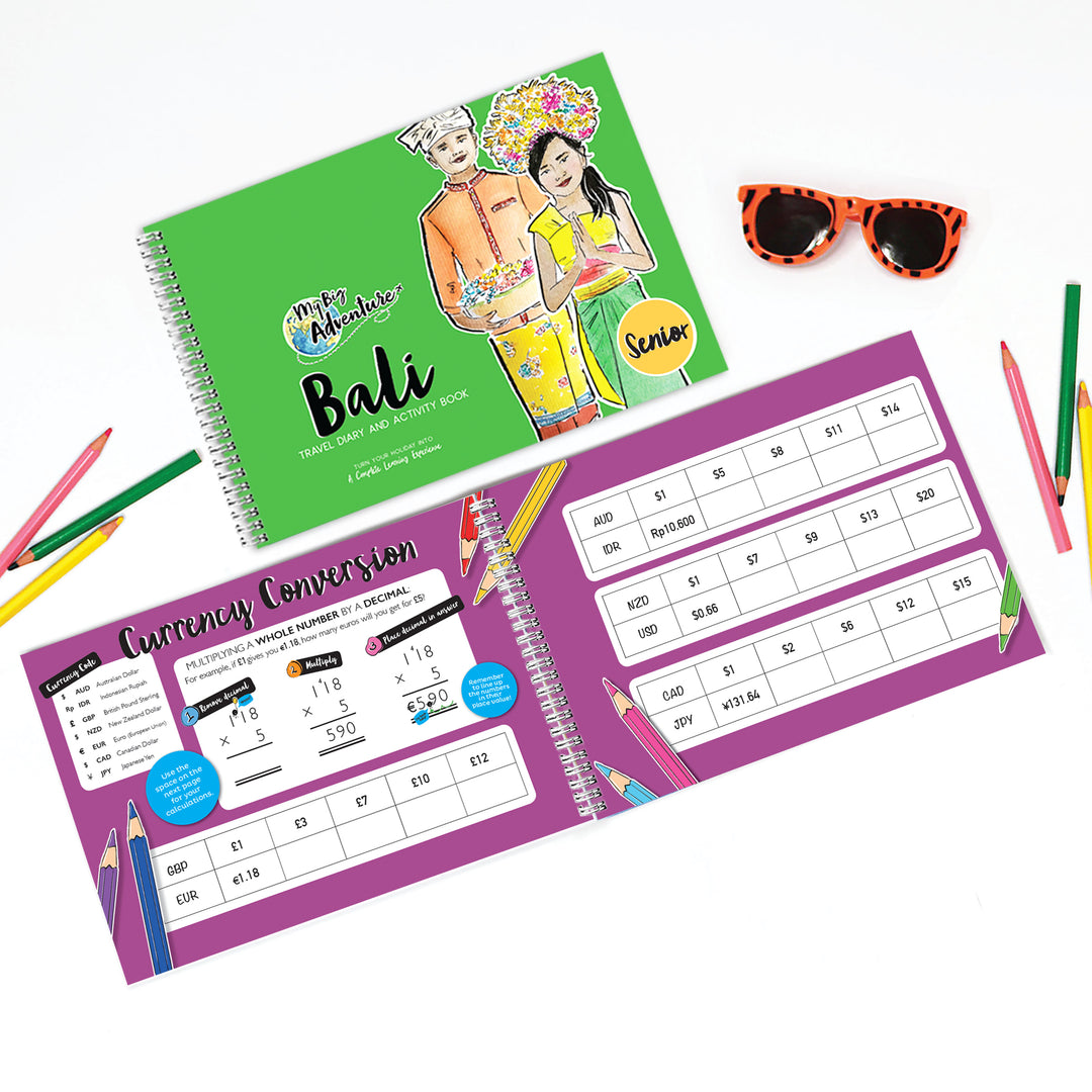 Bali Travel Diary & Activity Books Senior Edition - My Big Adventure ...
