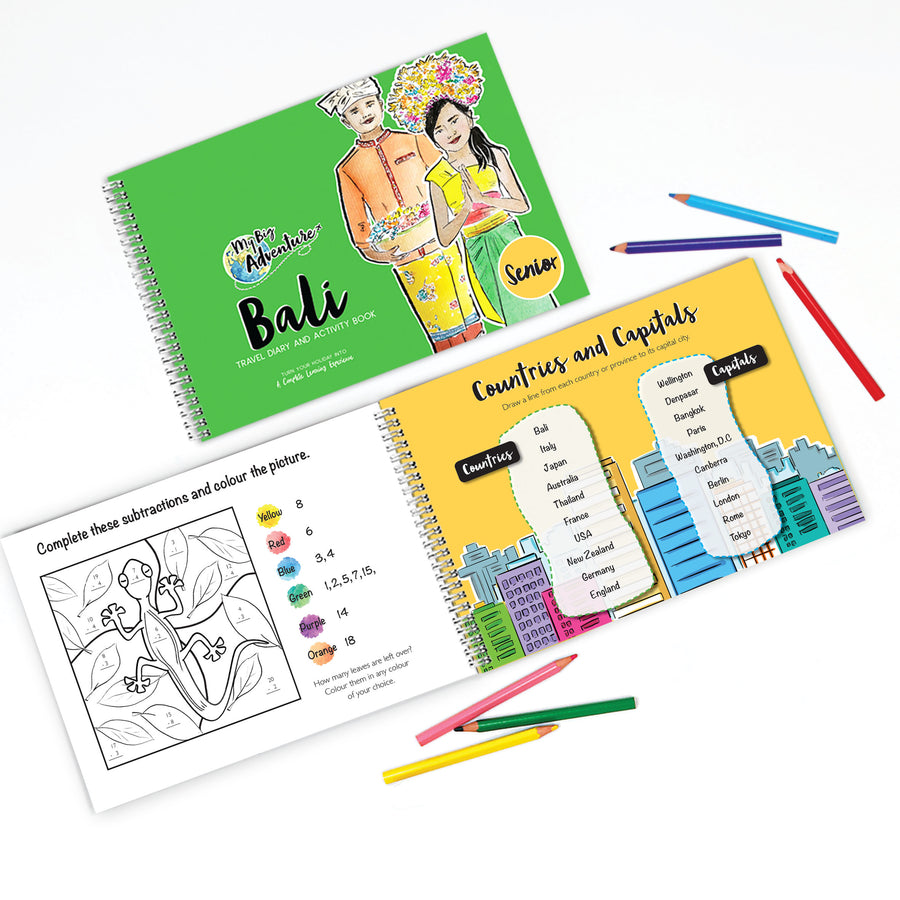Bali Travel Diary & Activity Books Senior Edition - My Big Adventure ...