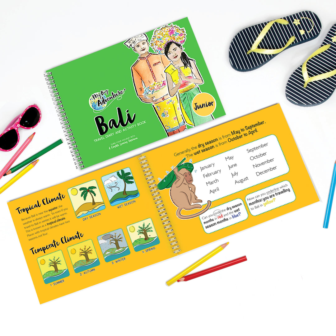 Bali Travel Diary & Activity Books Junior Edition - My Big Adventure ...